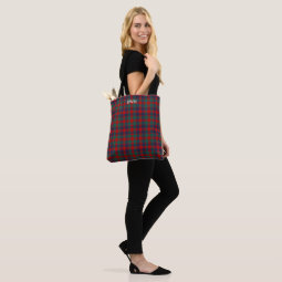 McGowan Clan Tartan Red Plaid Monogram Tote Bag | Zazzle