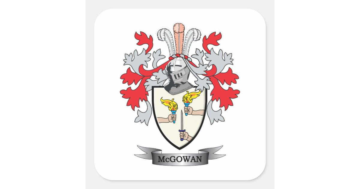 McGowan Coat of Arms Square Sticker | Zazzle