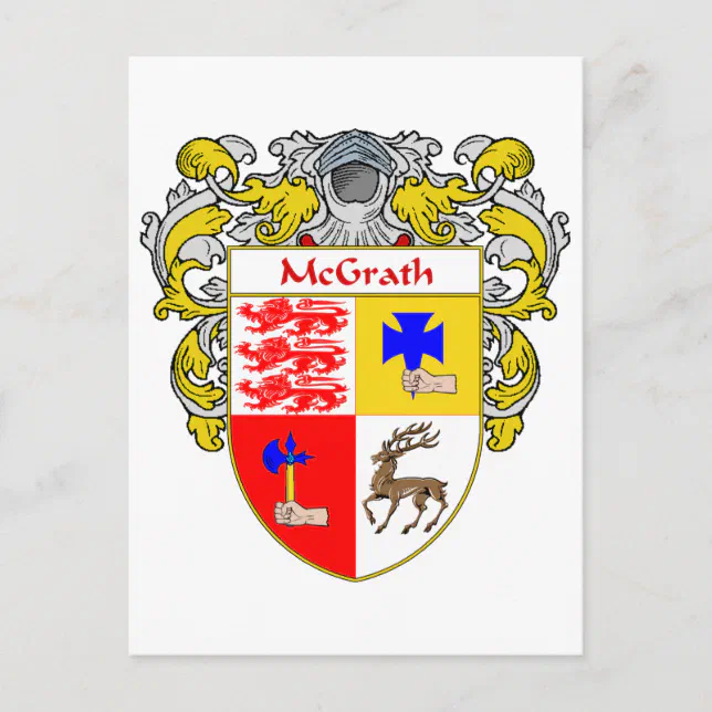 McGrath Coat of Arms (Mantled) Postcard | Zazzle