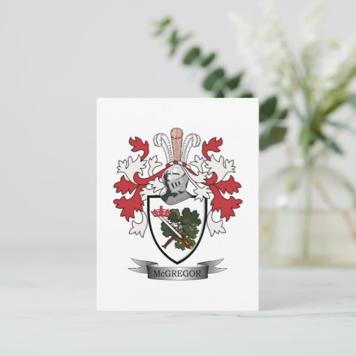 McGregor Family Crest Coat of Arms Postcard | Zazzle