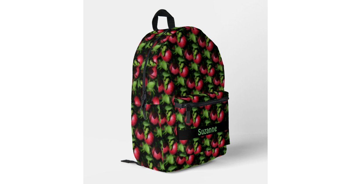 McIntosh Apples Nature Pattern Personalized Printed Backpack | Zazzle