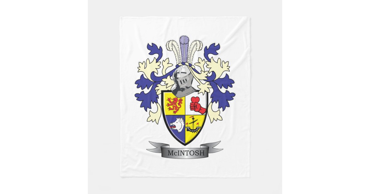 McIntosh Family Crest Coat of Arms Fleece Blanket | Zazzle