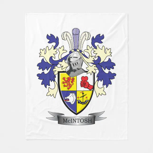 McIntosh Family Crest Coat of Arms Fleece Blanket | Zazzle