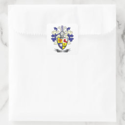 McIntosh Family Crest Coat of Arms Square Sticker | Zazzle