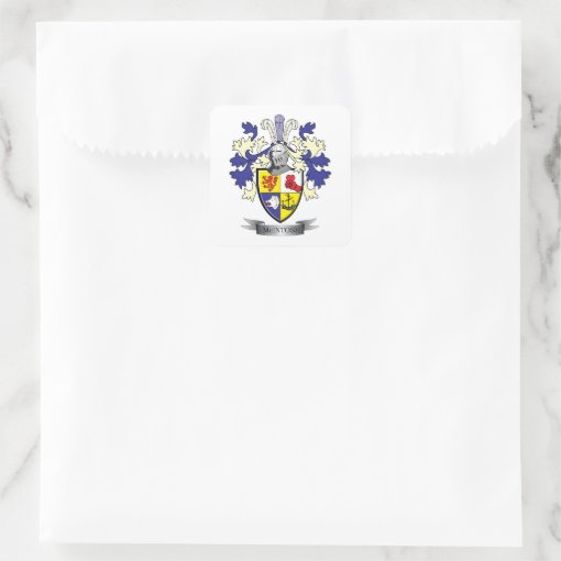 McIntosh Family Crest Coat of Arms Square Sticker | Zazzle