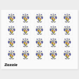 McIntosh Family Crest Coat of Arms Square Sticker | Zazzle