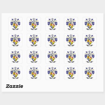 McIntosh Family Crest Coat of Arms Square Sticker | Zazzle