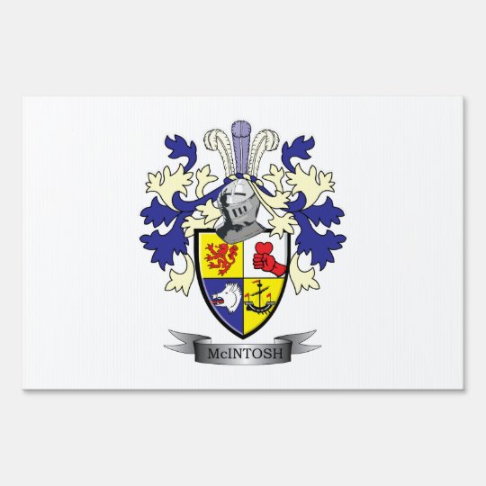 McIntosh Family Crest Coat of Arms Yard Sign | Zazzle.com