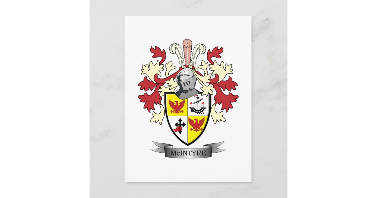 McIntyre Family Crest Coat of Arms Postcard | Zazzle