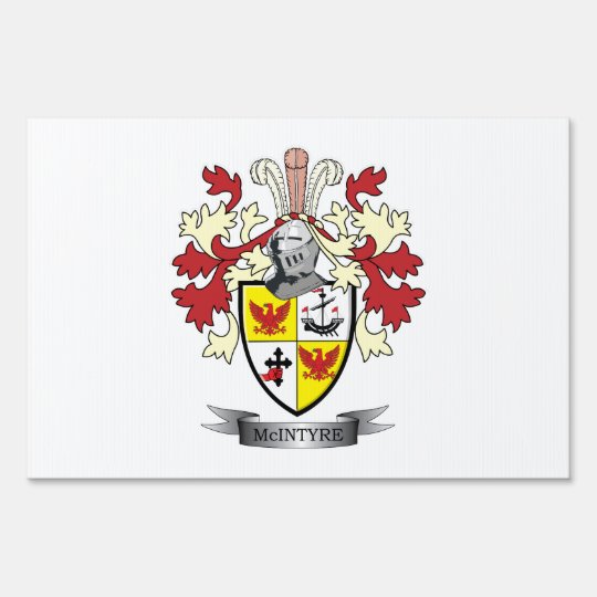McIntyre Family Crest Coat of Arms Sign | Zazzle.com