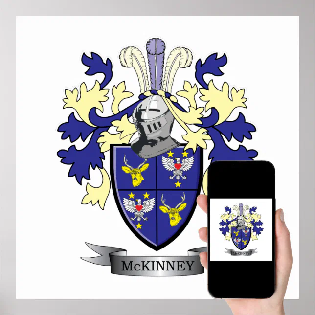 McKinney Family Crest Coat of Arms Poster | Zazzle
