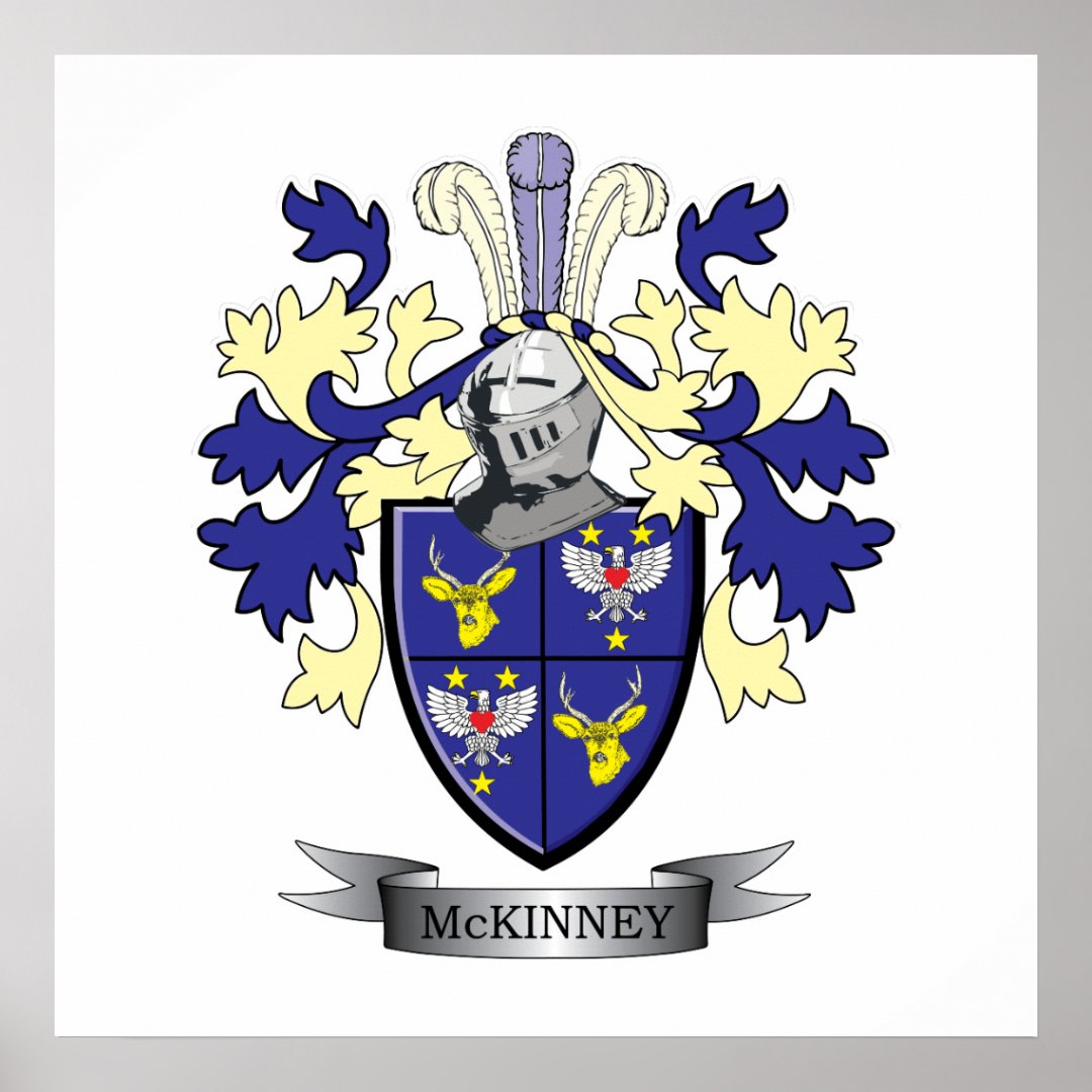 McKinney Family Crest Coat of Arms Poster | Zazzle