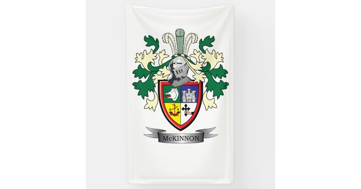 McKinnon Family Crest Coat of Arms Banner | Zazzle