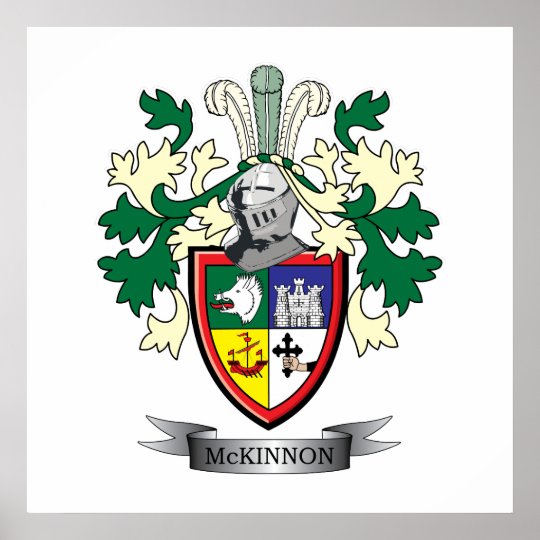 McKinnon Family Crest Coat of Arms Poster | Zazzle.com