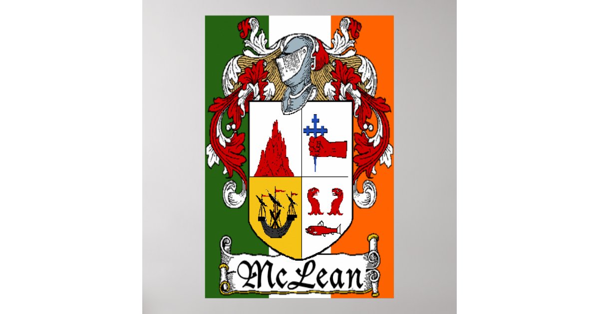McLean Coat of Arms Irish Flag Print | Zazzle