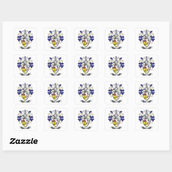 McLean Family Crest Coat of Arms TITLE Square Sticker | Zazzle