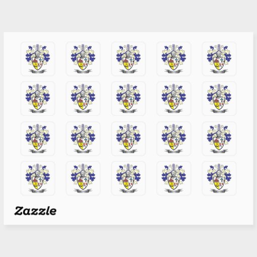 McLean Family Crest Coat of Arms TITLE Square Sticker | Zazzle