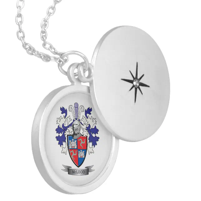 McLeod Family Crest Coat of Arms Locket Necklace | Zazzle