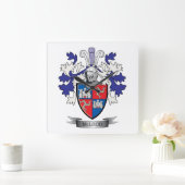 McLeod Family Crest Coat of Arms Square Wall Clock | Zazzle