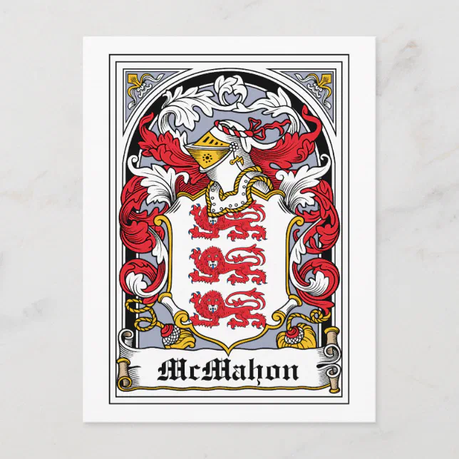 McMahon Family Crest Postcard | Zazzle