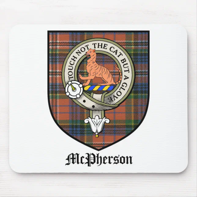 McPherson Clan Crest Badge Tartan Mouse Pad | Zazzle