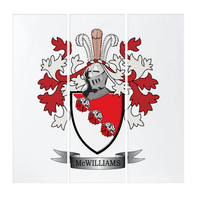 McWilliams Family Crest Coat of Arms Triptych | Zazzle