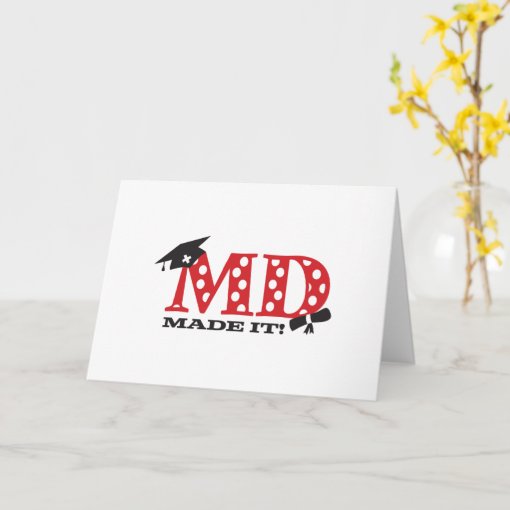 MD Doctor Graduation Card | Zazzle
