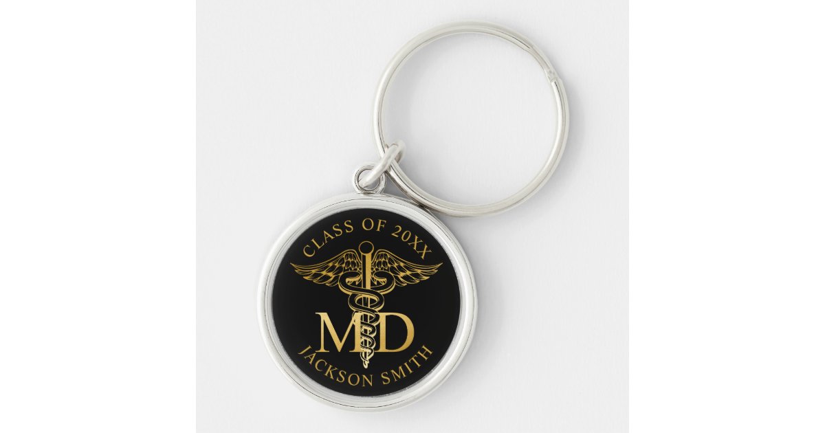 MD Doctor of Medicine Graduation Custom Color Keyc Keychain | Zazzle