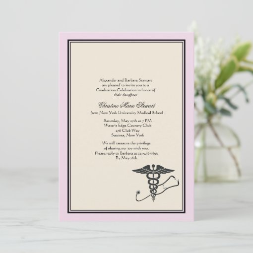MD Graduation Invitation Pink | Zazzle