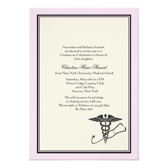 MD Graduation Invitation Pink | Zazzle.com