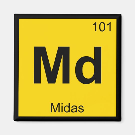 Md - Midas Greek Chemistry Periodic Table Symbol Magnet | Zazzle.com