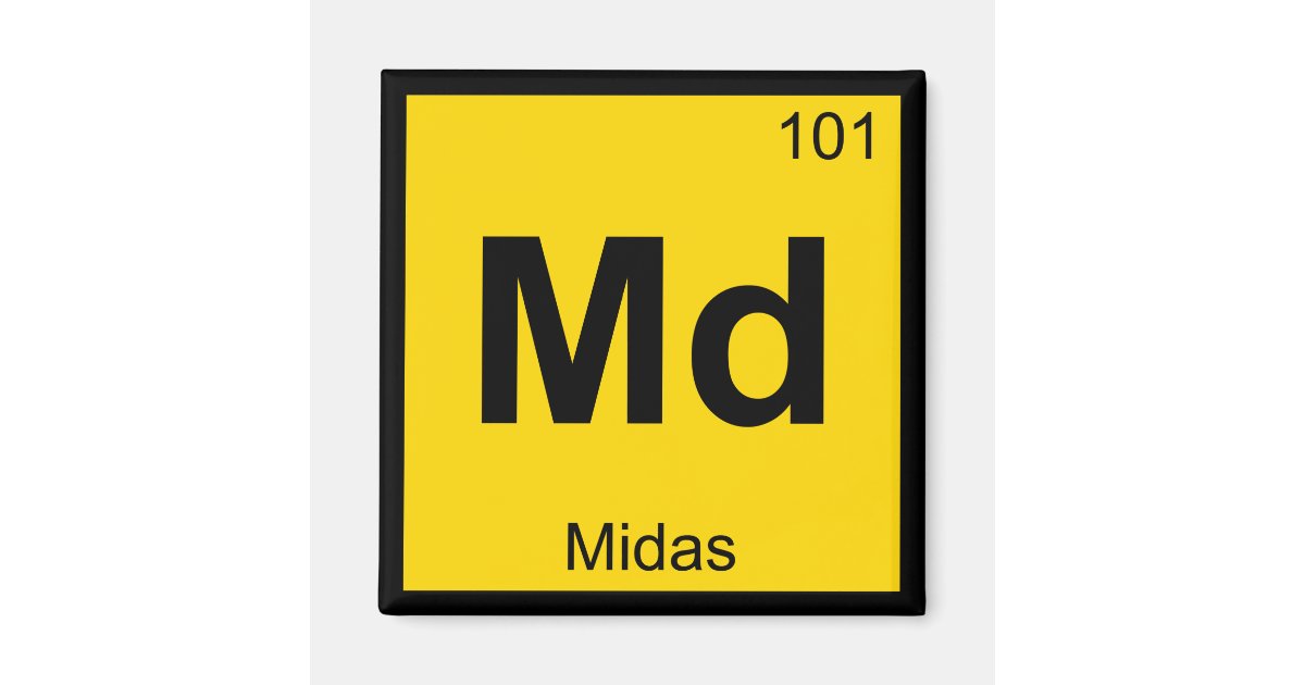 Md - Midas Greek Chemistry Periodic Table Symbol Magnet | Zazzle