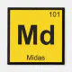 Md - Midas Greek Chemistry Periodic Table Symbol Magnet | Zazzle