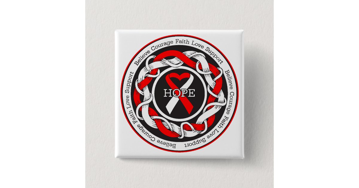MDS Hope Intertwined Ribbon Button | Zazzle