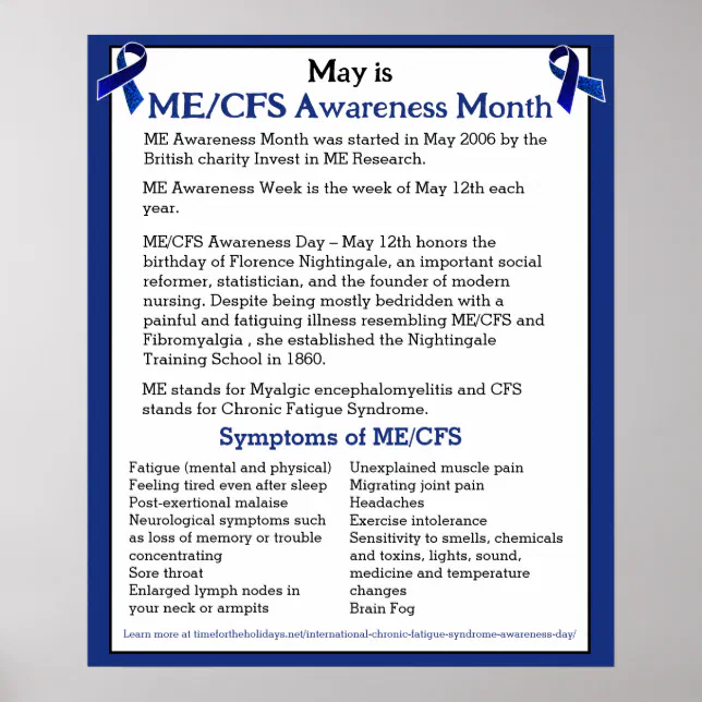 ME/CFS Awareness Month, Day and Week Poster | Zazzle