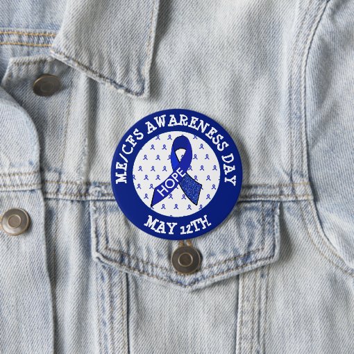 ME/CFS Syndrome Awareness Day May 12 Ribbon Button | Zazzle