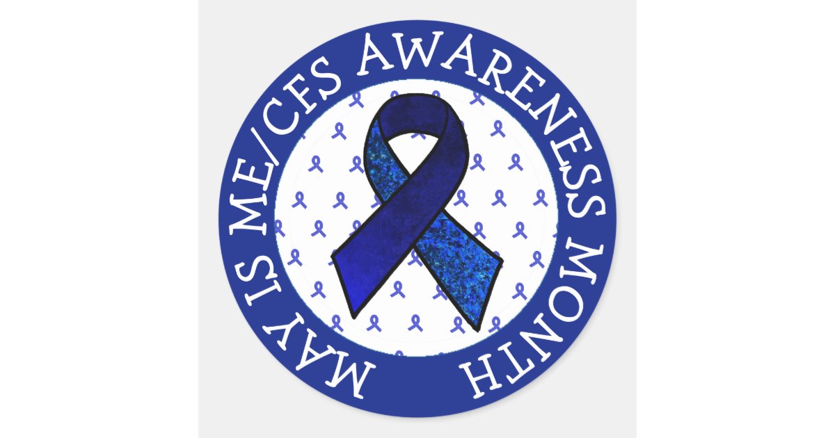 ME/CFS Syndrome Awareness Ribbon Classic Round Sticker | Zazzle