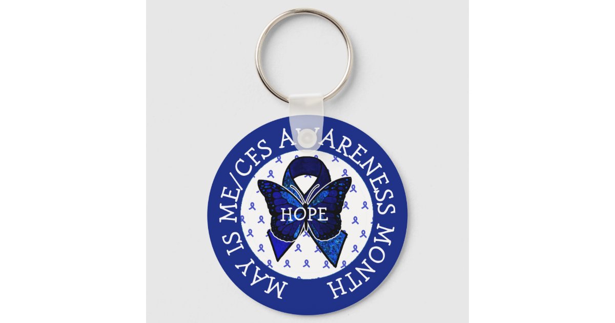 ME/CFS Syndrome Awareness Ribbon Keychain | Zazzle