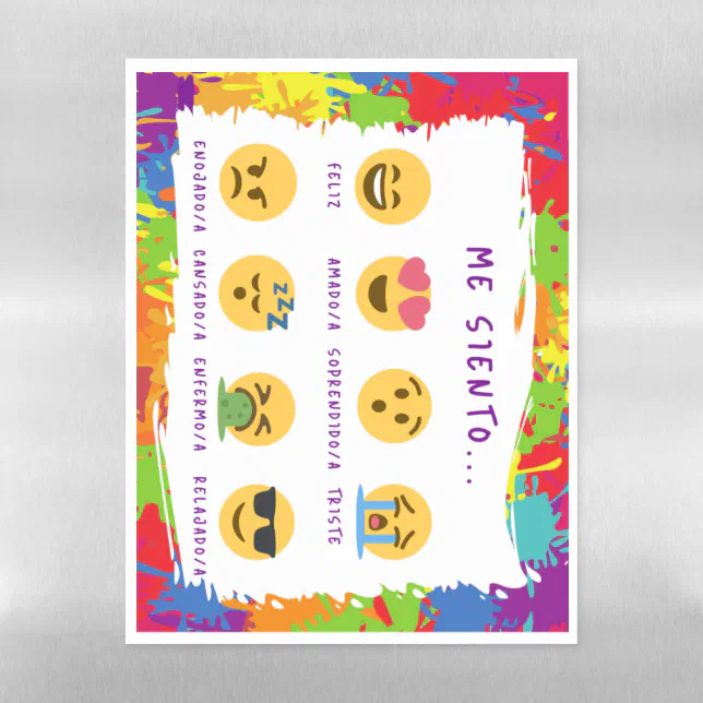 Me Siento / Feelings (Spanish) Magnetic Dry Erase Sheet | Zazzle