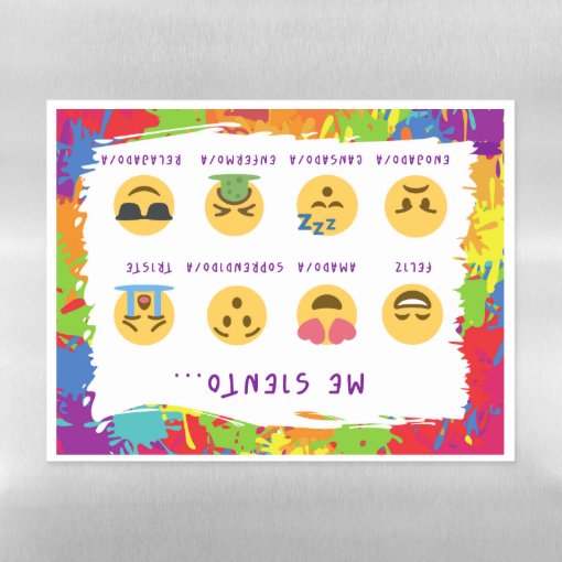 Me Siento / Feelings (Spanish) Magnetic Dry Erase Sheet | Zazzle