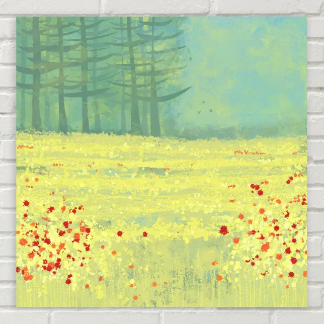 Meadow Landscape Painting Poster | Zazzle