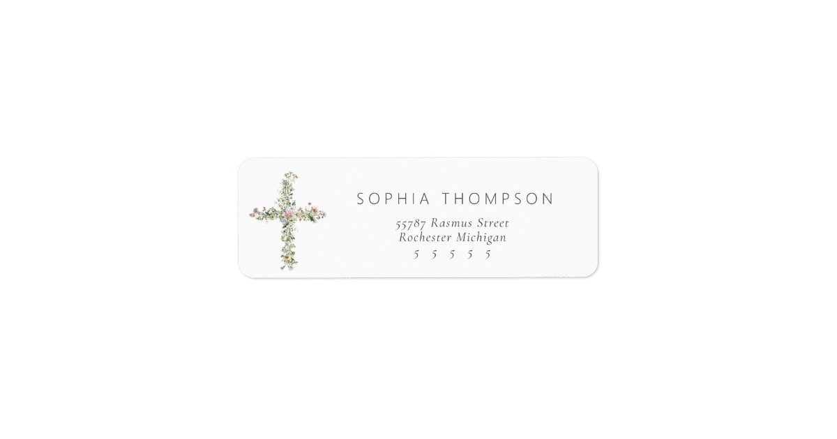 Meadow wildflower cross label | Zazzle