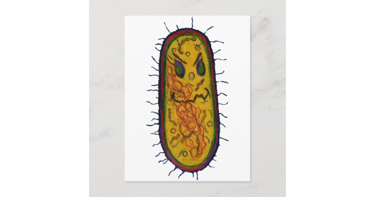 Mean Bacteria Cartoon Character Postcard | Zazzle