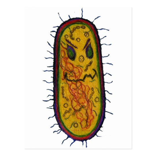 Mean Bacteria Cartoon Character Postcard | Zazzle.com