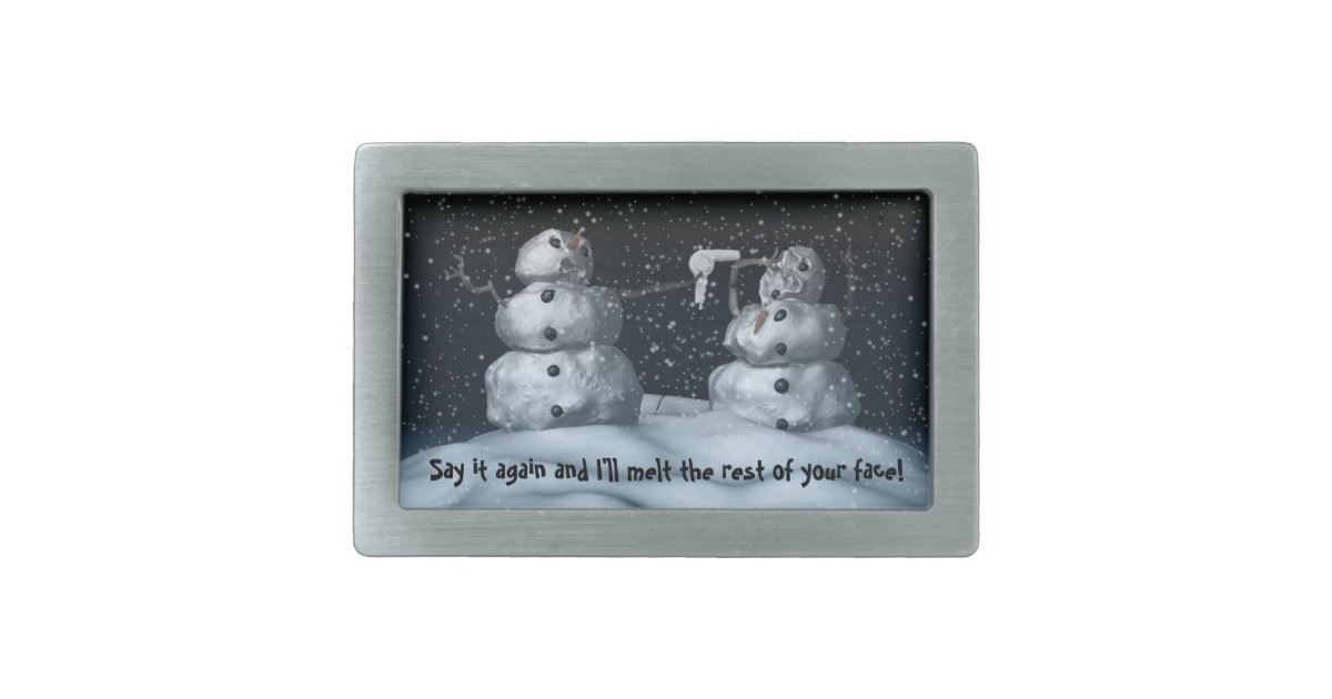 Mean Snowman Belt Buckle | Zazzle