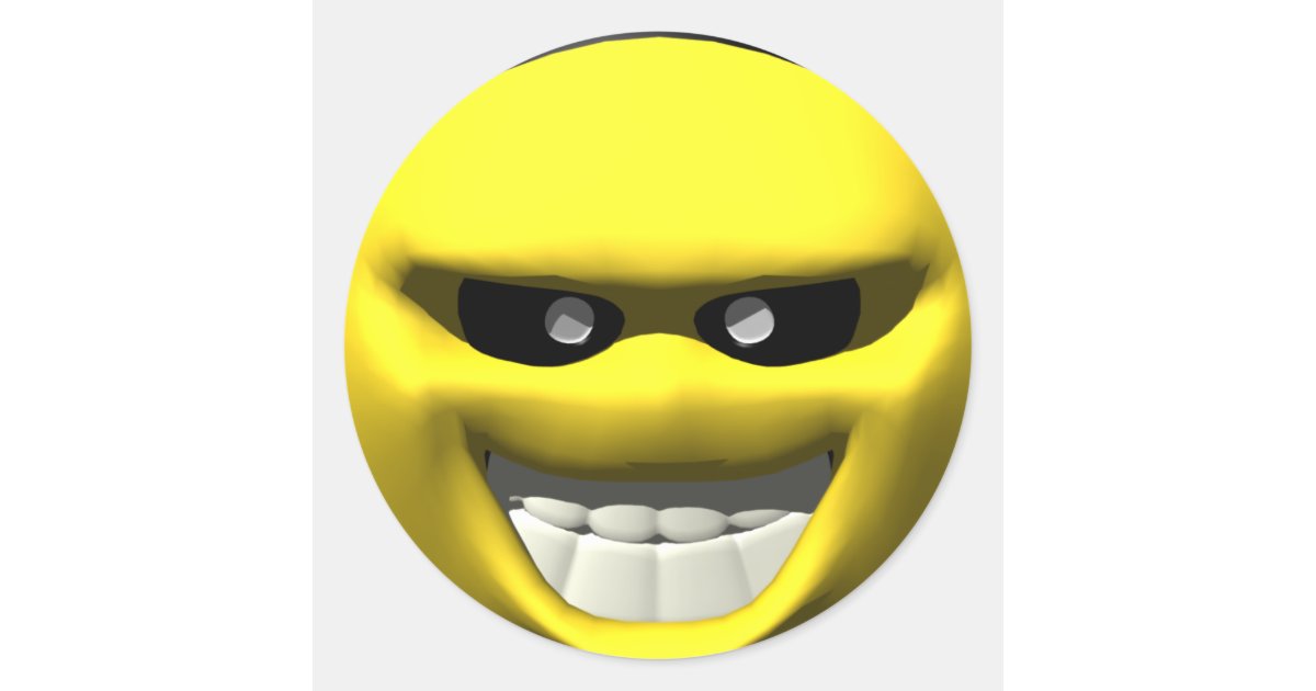 Mean yellow face classic round sticker | Zazzle