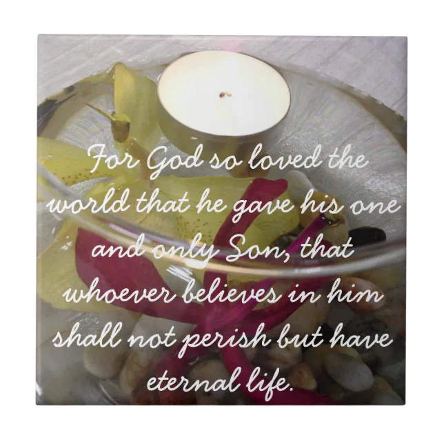 Meaning of Christmas John 3 16 Orchid Gift Tile | Zazzle