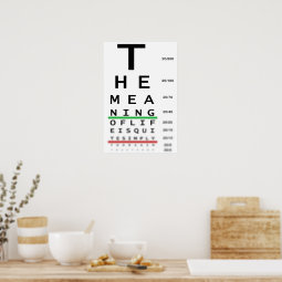 Meaning Of Life Eye Chart | Zazzle