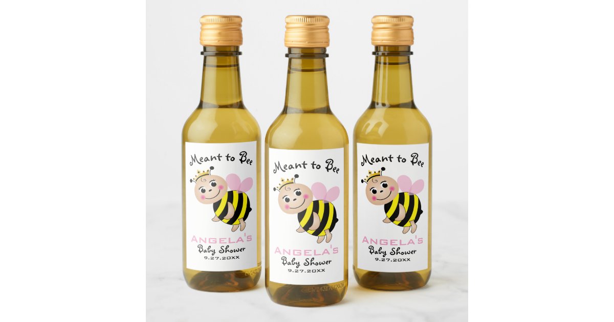 Meant to Bee Baby Shower Beverage Label | Zazzle