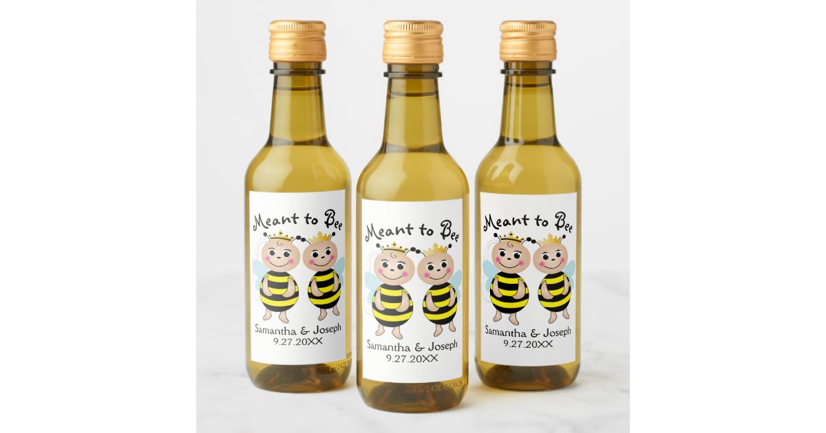 Meant to Bee Bridal Shower Beverage Label | Zazzle
